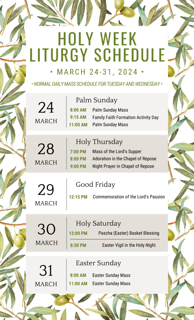 Around the Parish - March 24, 2024 - Immaculate Heart of Mary Parish